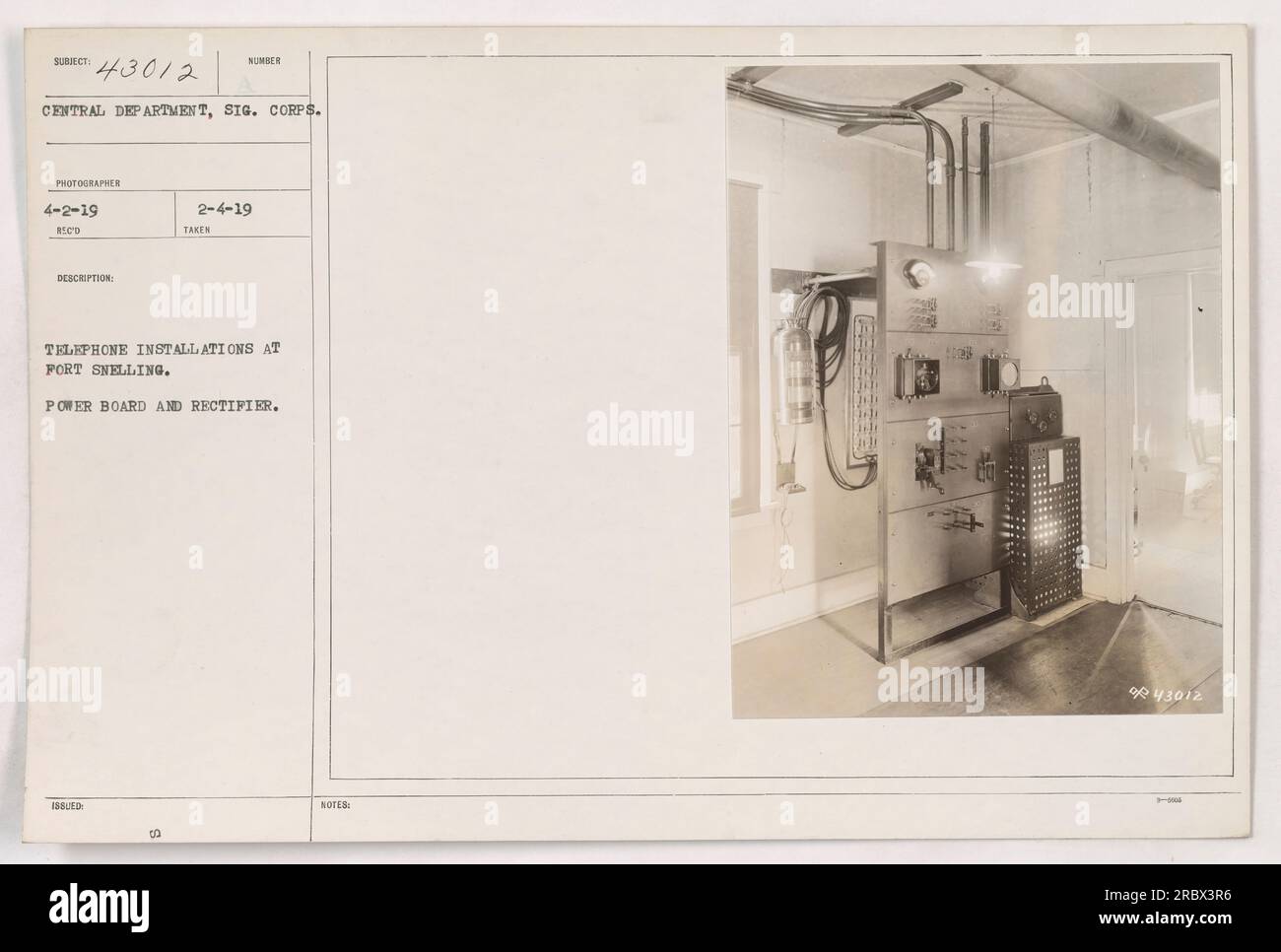 The image shows a power board and rectifier used for telephone ...
