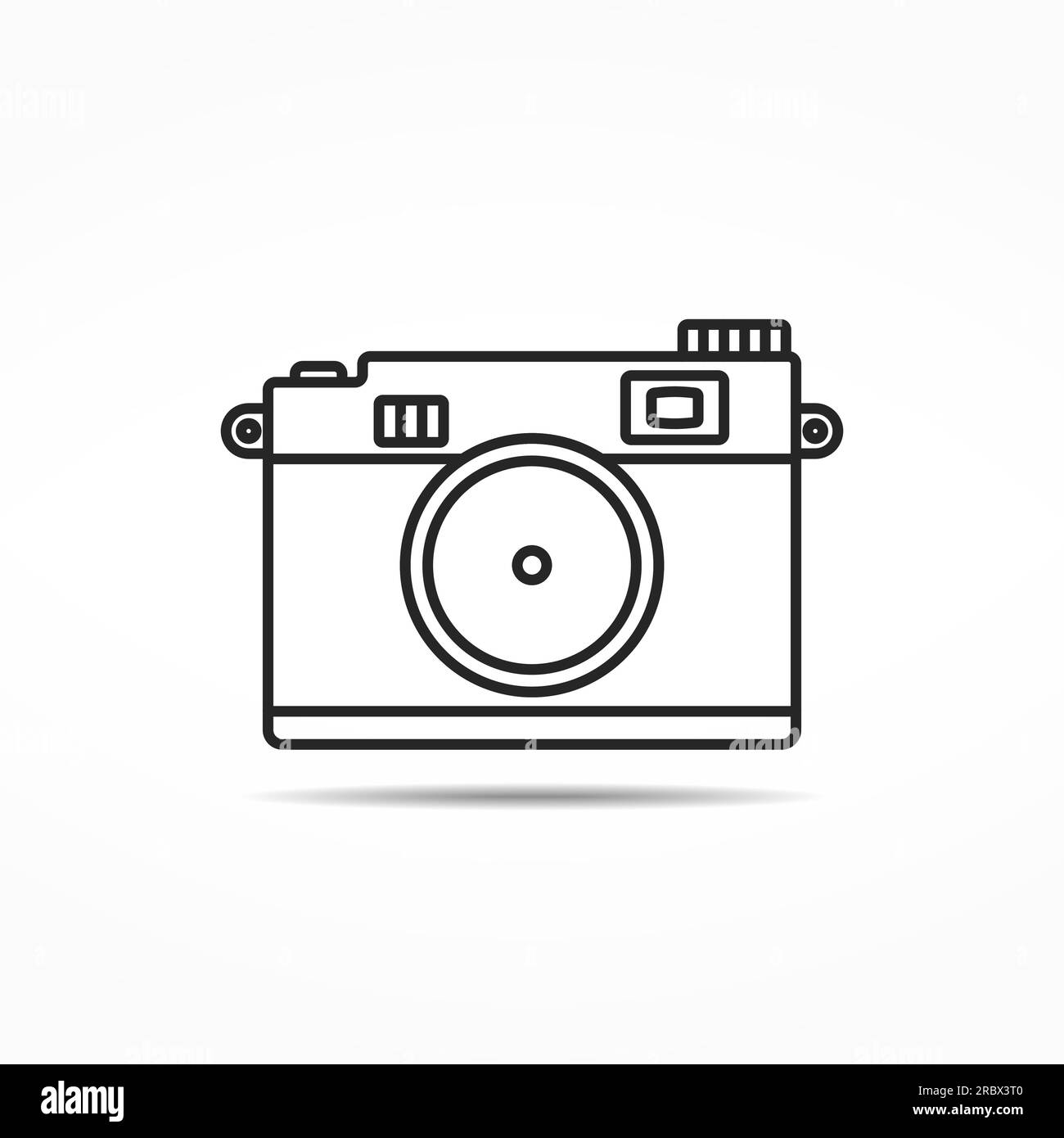 Retro photo camera line icon, vector eps10 illustration Stock Vector ...