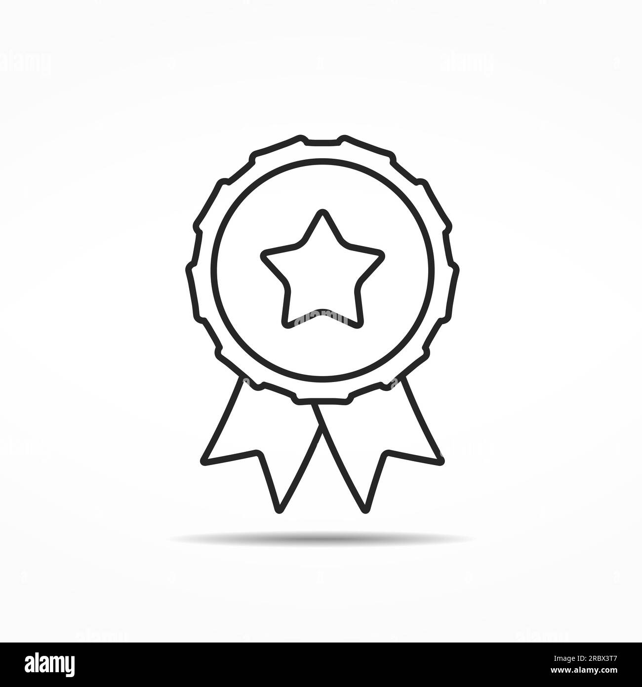 Medal with star minimal line icon, vector eps10 illustration Stock ...