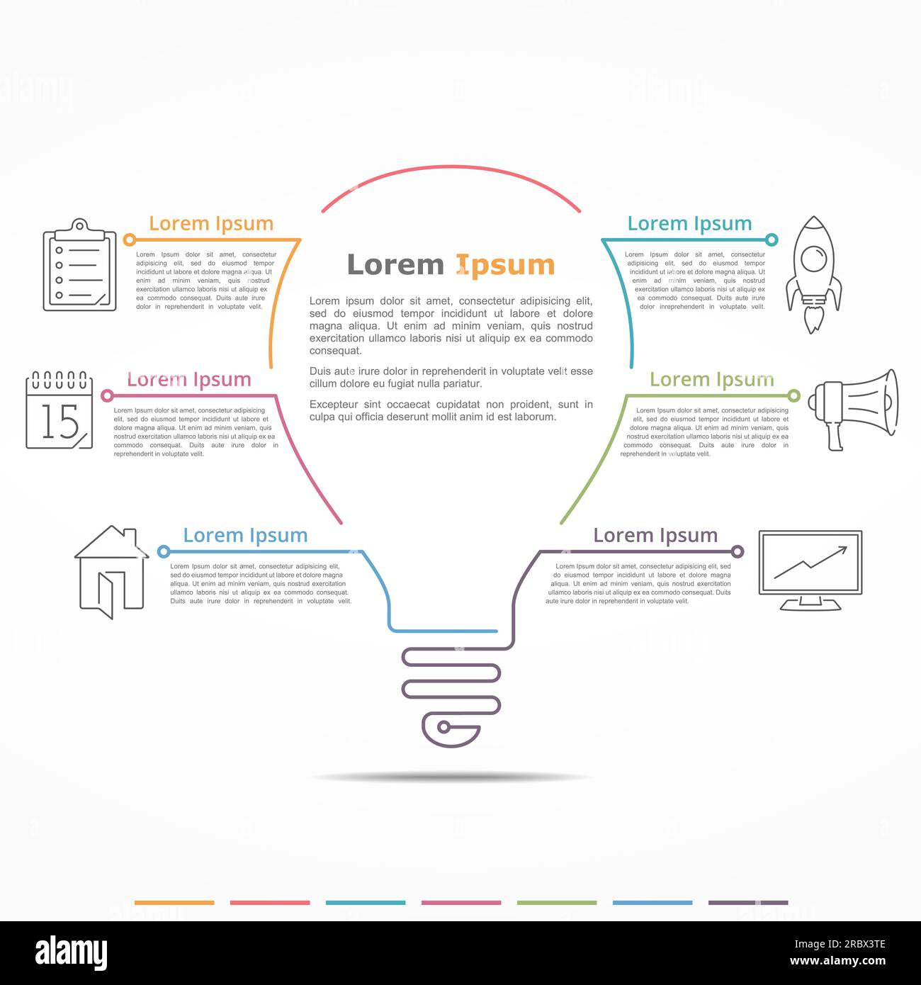 Idea concept infographics design template with light bulb created in ...