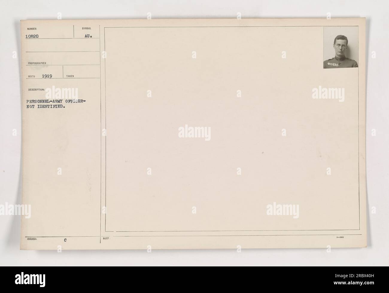 This photograph, labeled as 111-SC-10820, depicts an unidentified Army ...