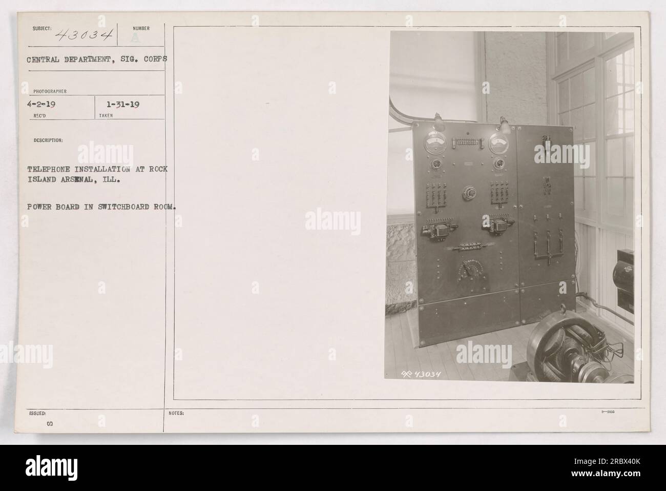 A photograph showing the power board in the switchboard room of Rock ...