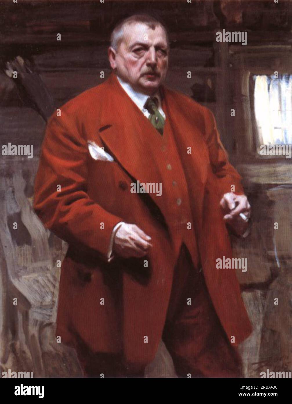 Self-portrait in red 1915 by Anders Zorn Stock Photo - Alamy