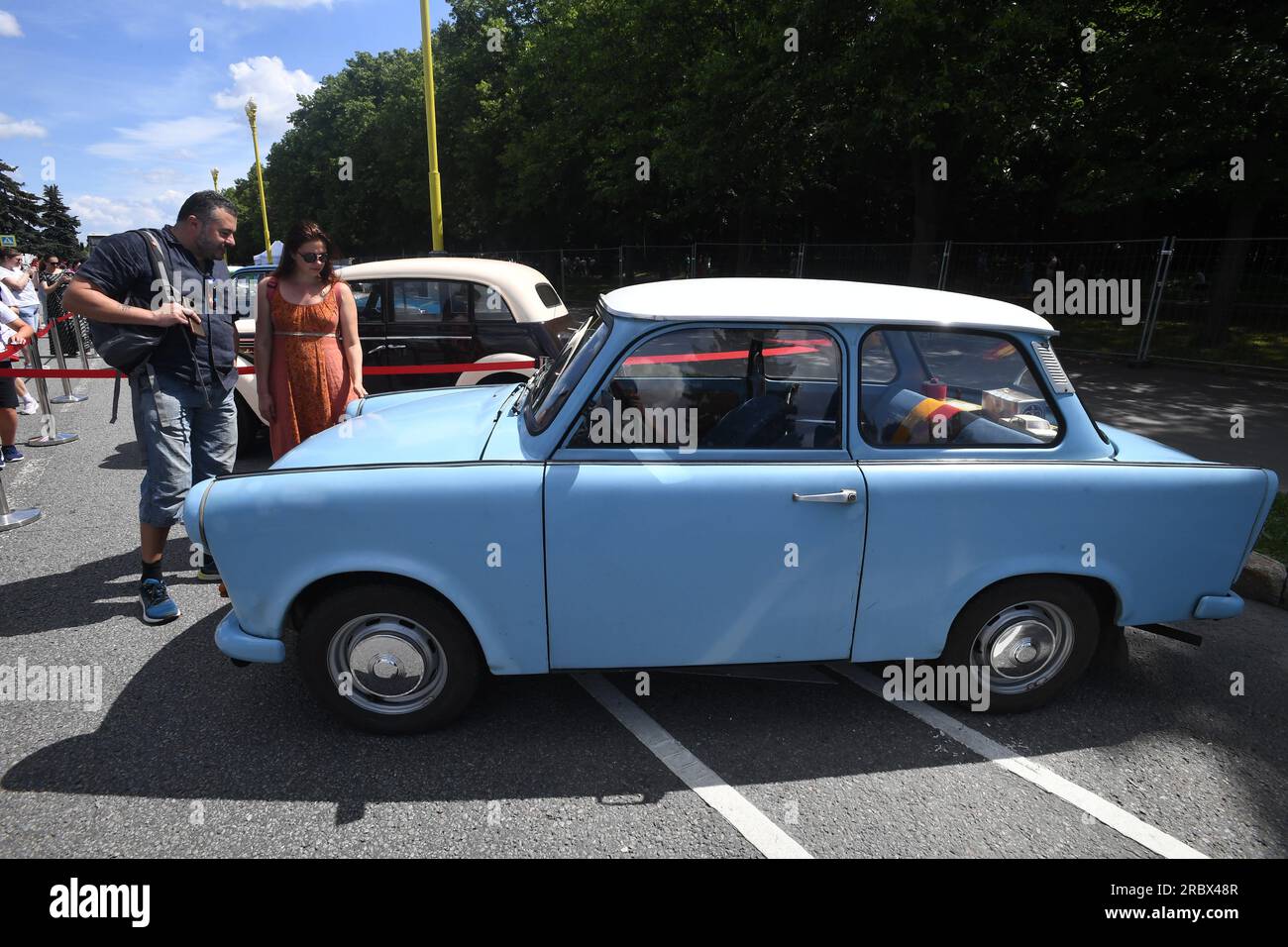 Moscow. Trabant presented at the city festival `Retrorace` on Vorobyovy ...