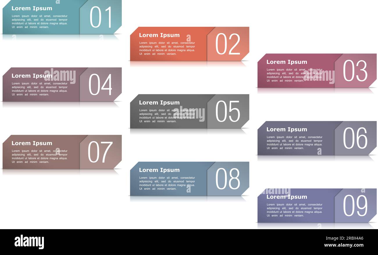 Design elements with numbers and text, vector eps10 illustration Stock ...