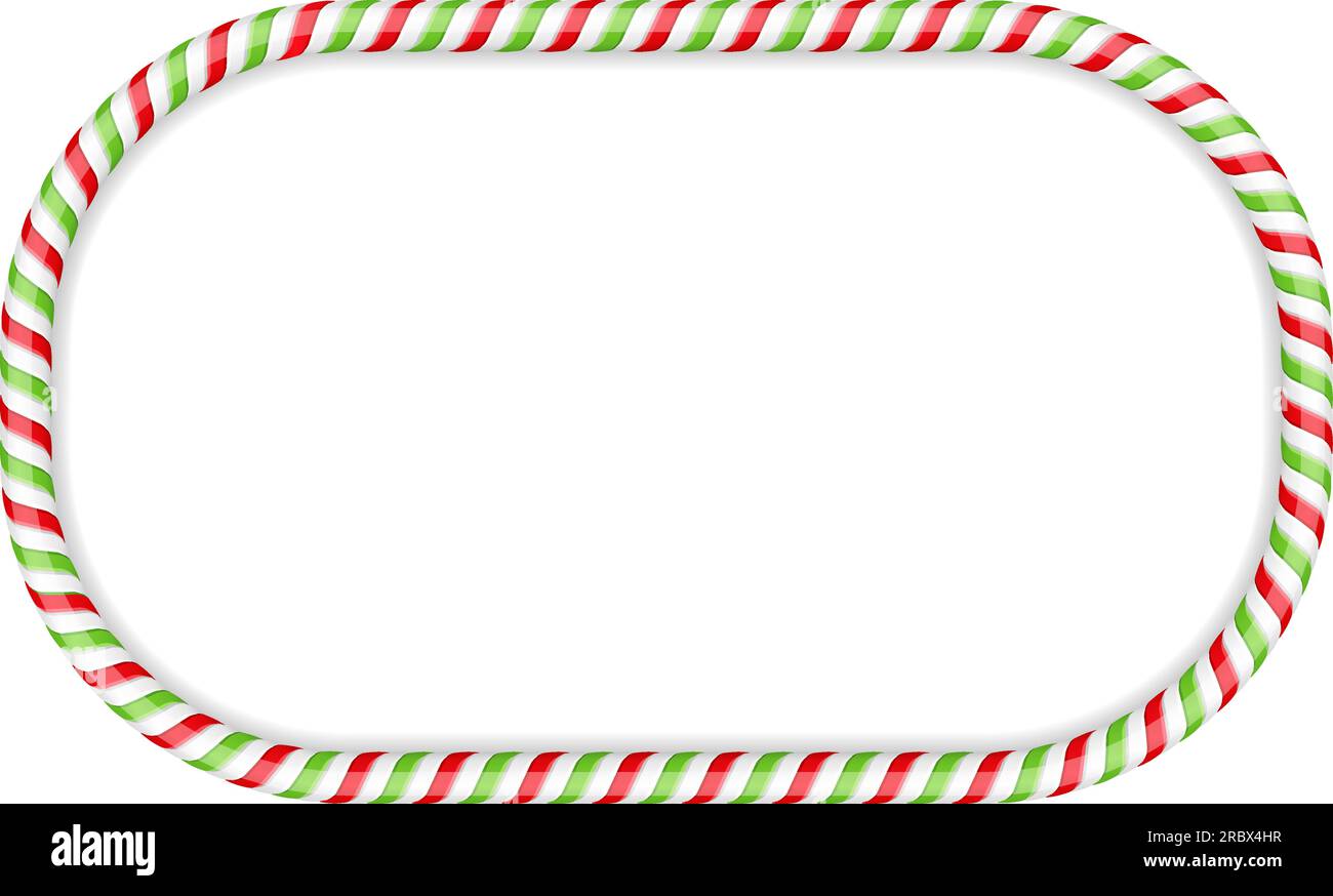 Frame made of candy cane, red and green colors, vector eps10 ...
