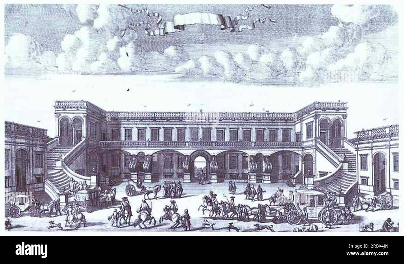 View of the Gagarin's Moscow Mansion from the Courtyard 1707; Russian ...