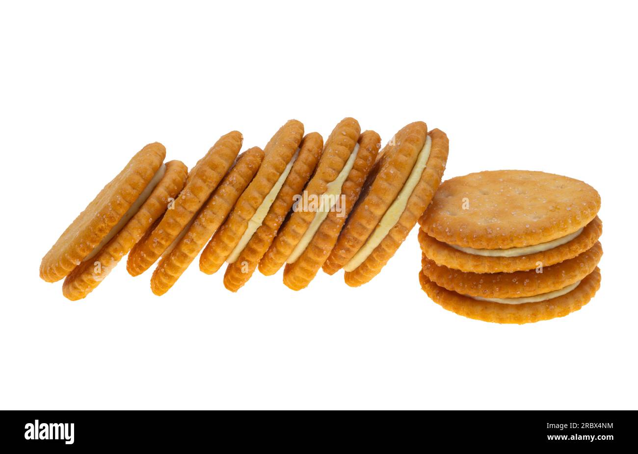 double biscuits with filling on a white background Stock Photo - Alamy