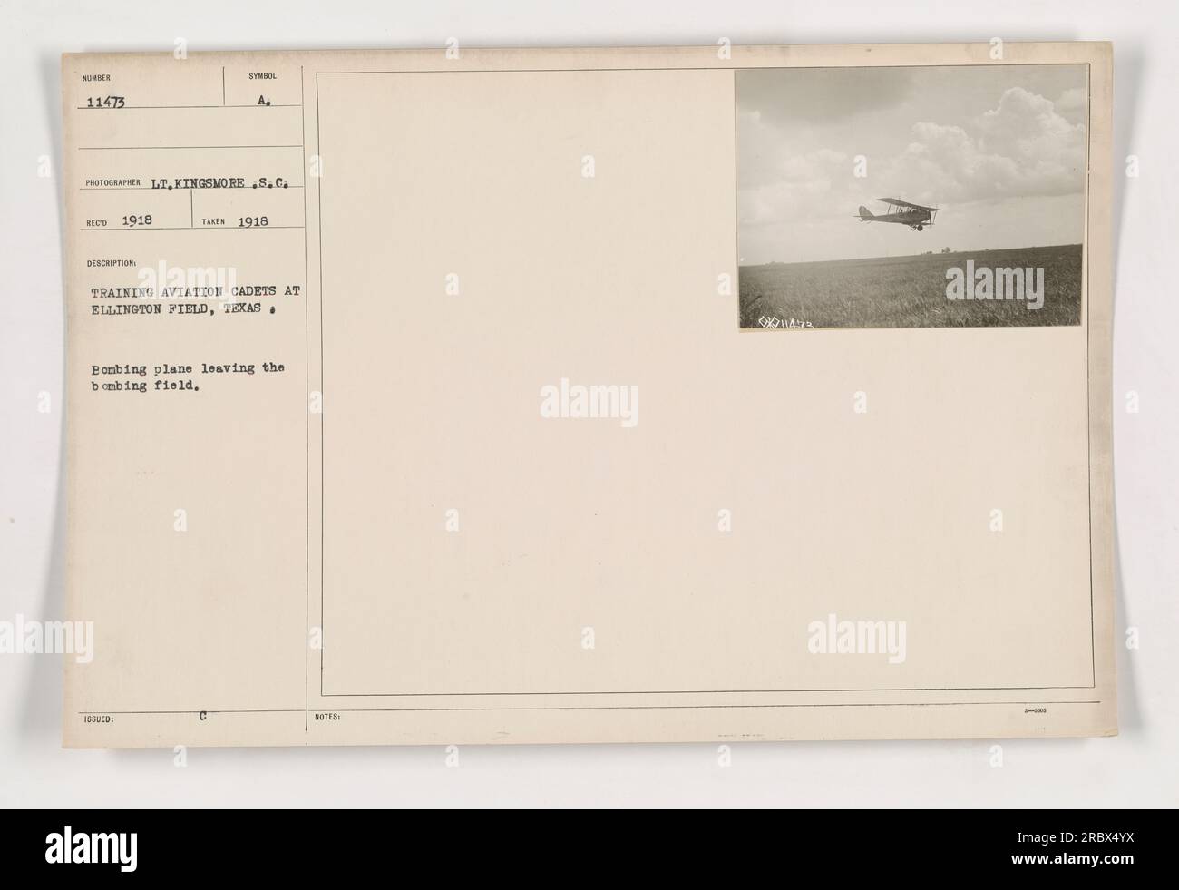 Ellington Field in Texas is shown in this photograph from 1918. The ...