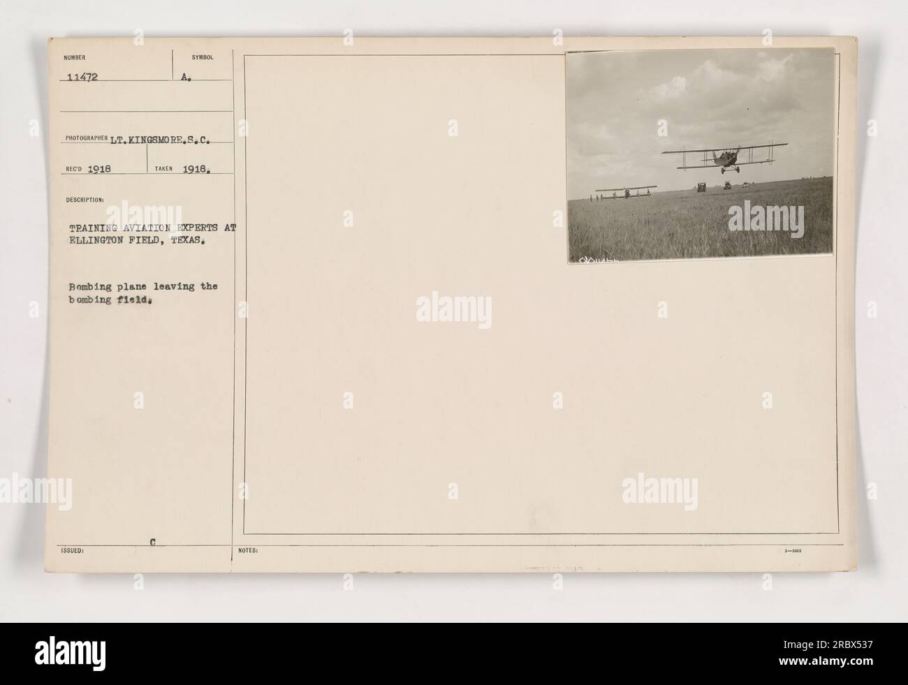 circa 1918. At Ellington Field in Texas, aviation experts are being ...