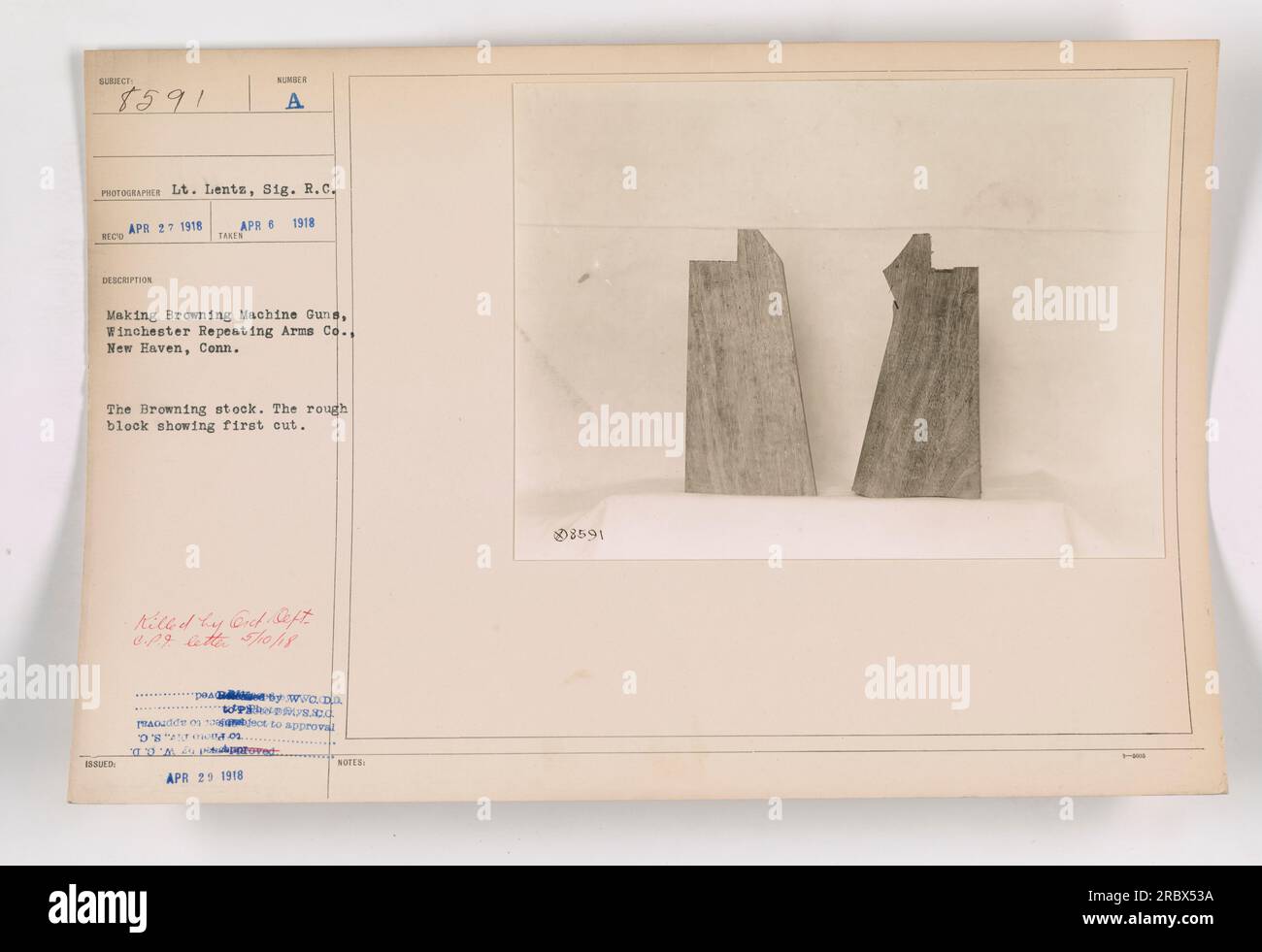 This photograph features a Browning machine gun being constructed at ...