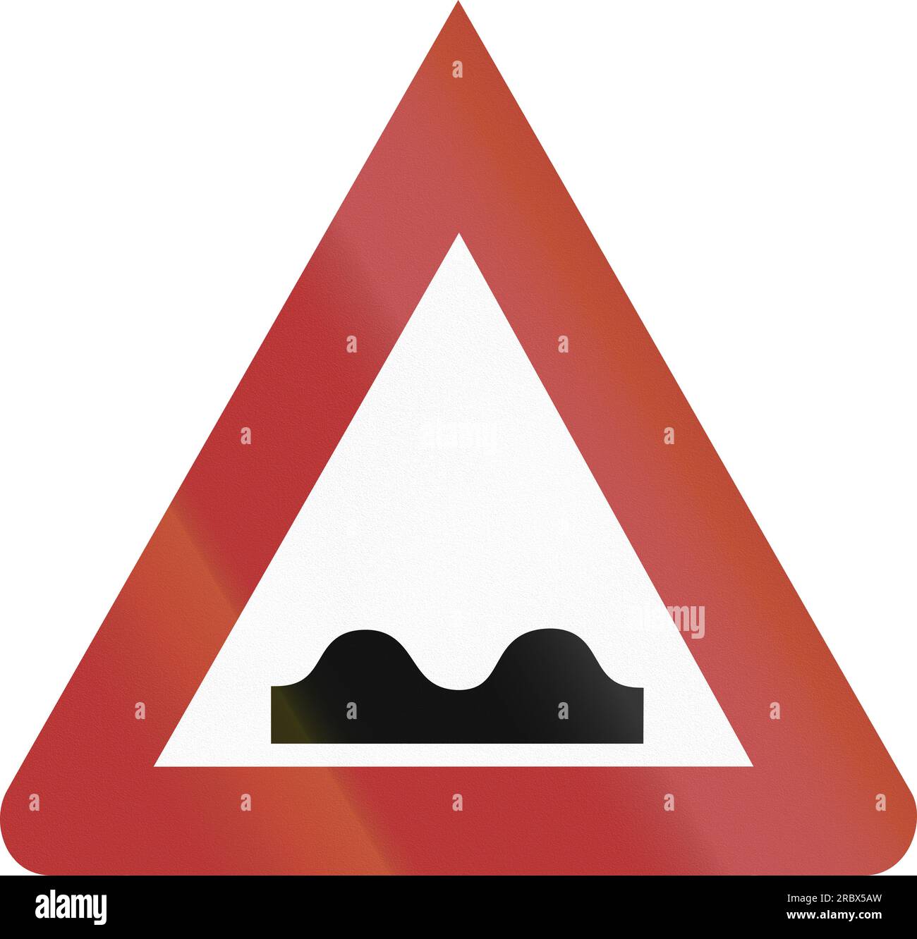 Old design (1956) of the East German sign indicating speed bumps or ...