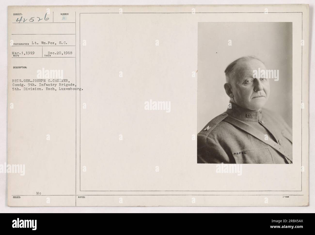 Photograph of Brigadier General Joseph C. Castner, Commander of the 9th ...