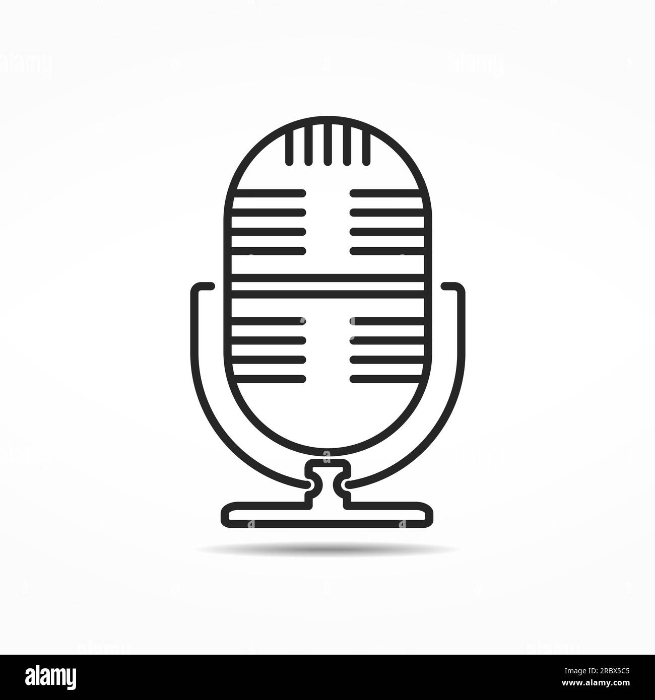 Minimal microphone line icon, vector eps10 illustration Stock Vector ...