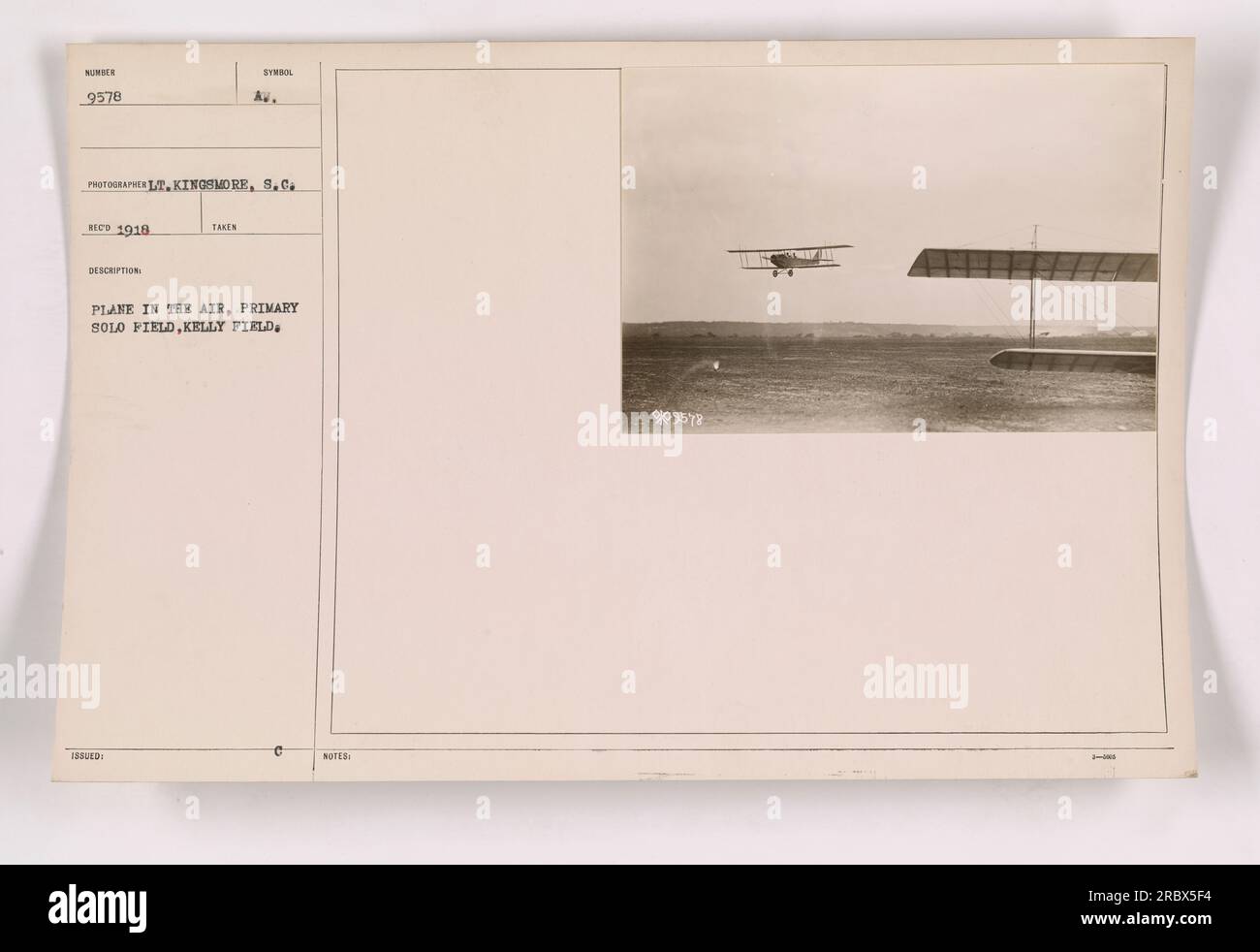 "Aircraft in flight over Primary 8010 Field at Kelly Field Stock Photo ...