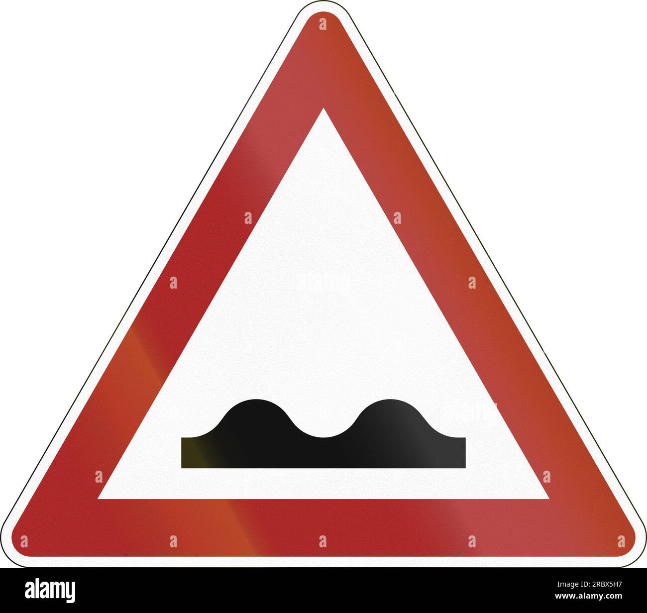 Old design (1956) of the german sign indicating speed bumps or uneven ...