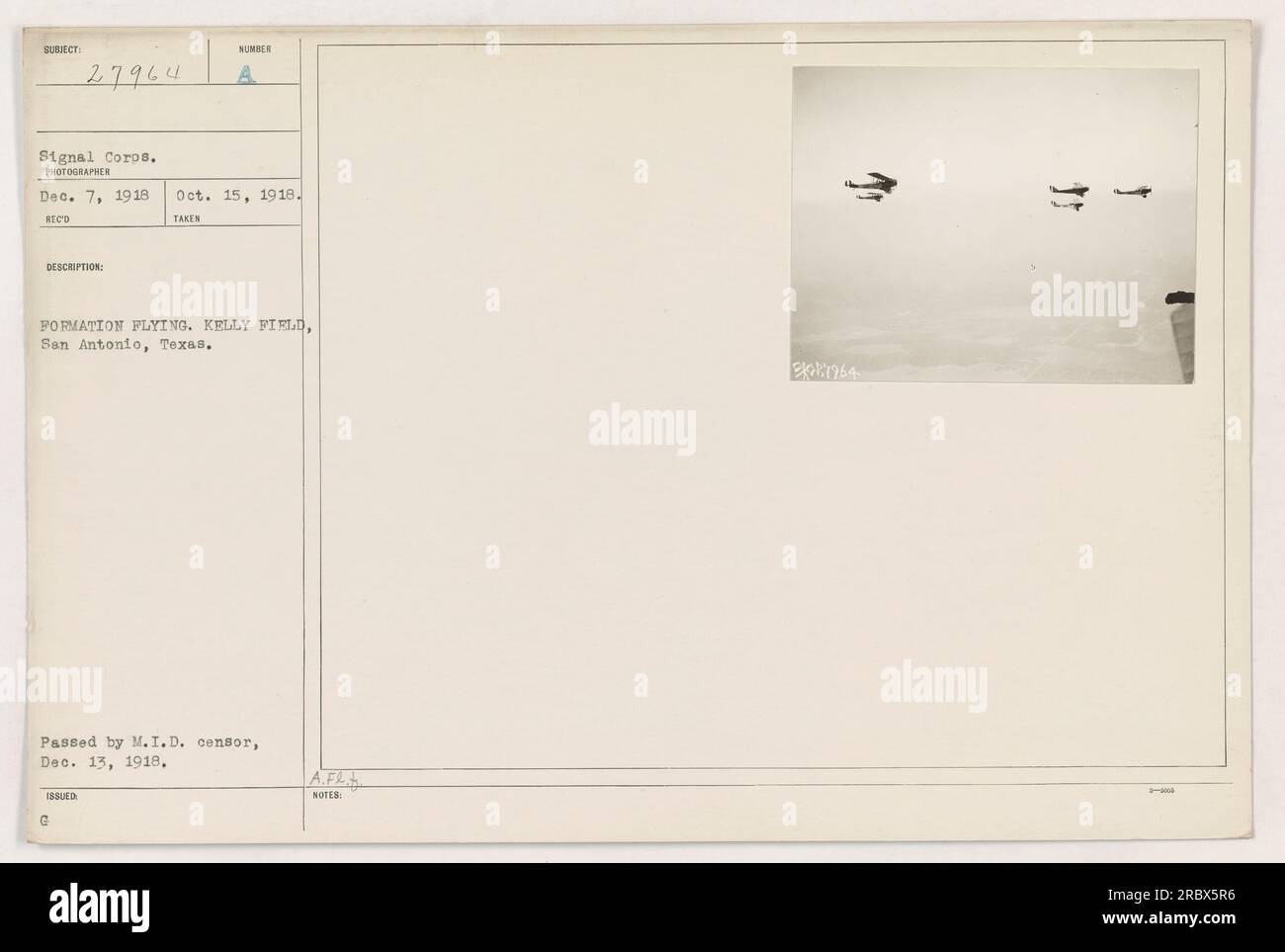 Image: Formation flying activity at Kelly Field, San Antonio, Texas ...