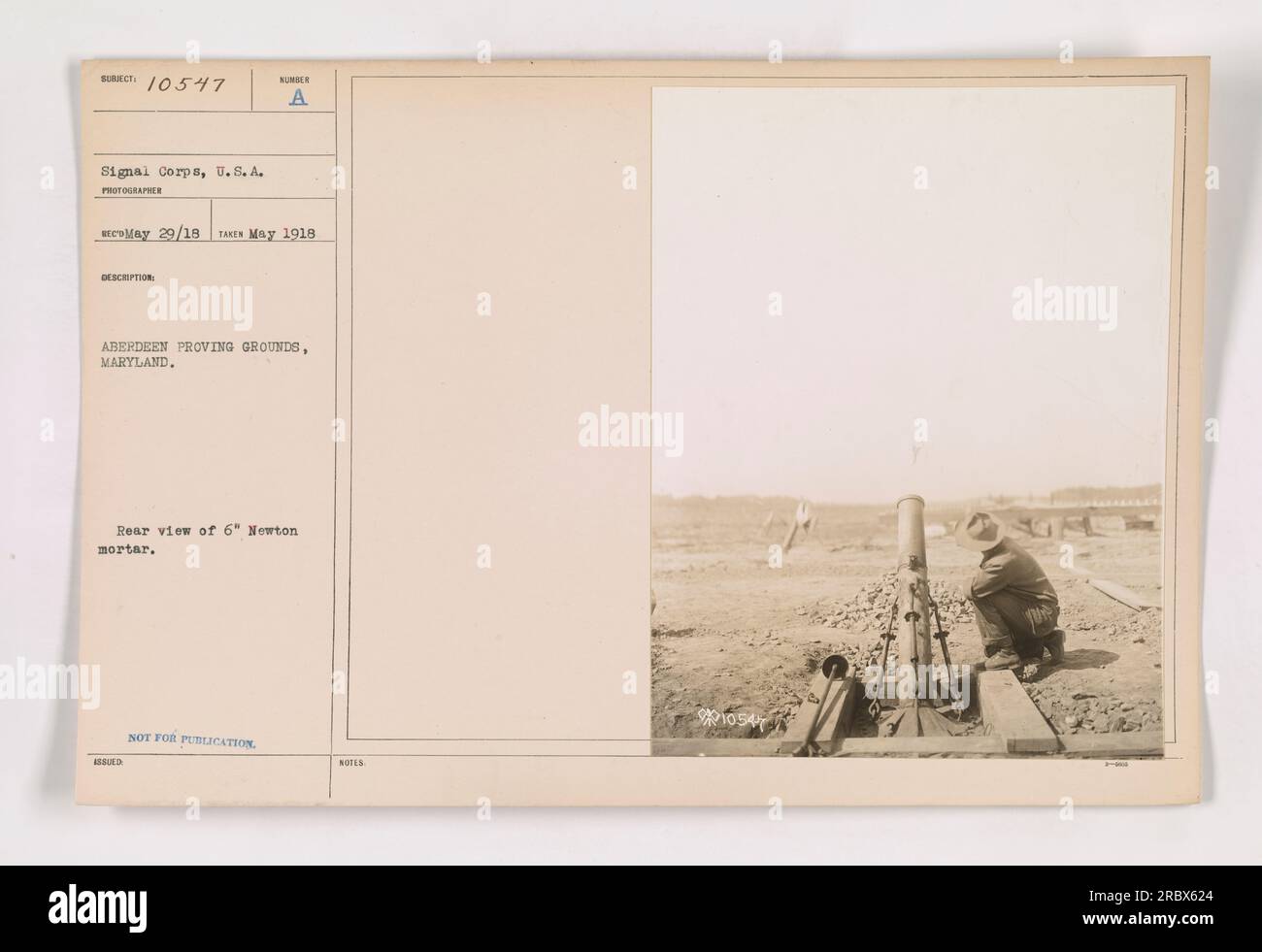 Rear view of a 6" Newton mortar at Aberdeen Proving Ground, Maryland ...