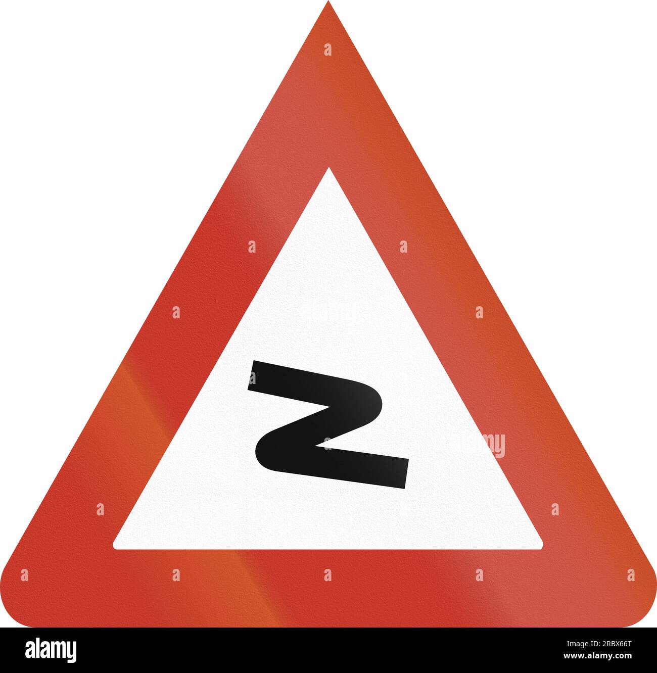 Old design (1937) of a German sign warning about a curve Stock Photo ...