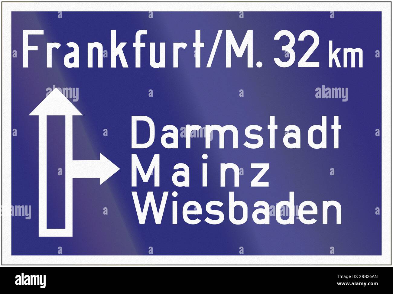 Old design (1953) of a highway direction sign in Germany Stock Photo ...