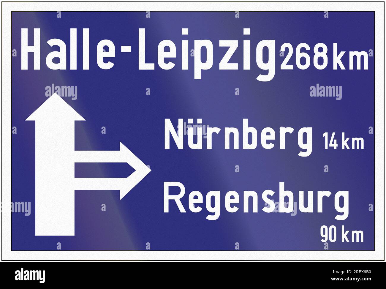 Old design (1948-1958) of a highway direction sign in Germany Stock ...
