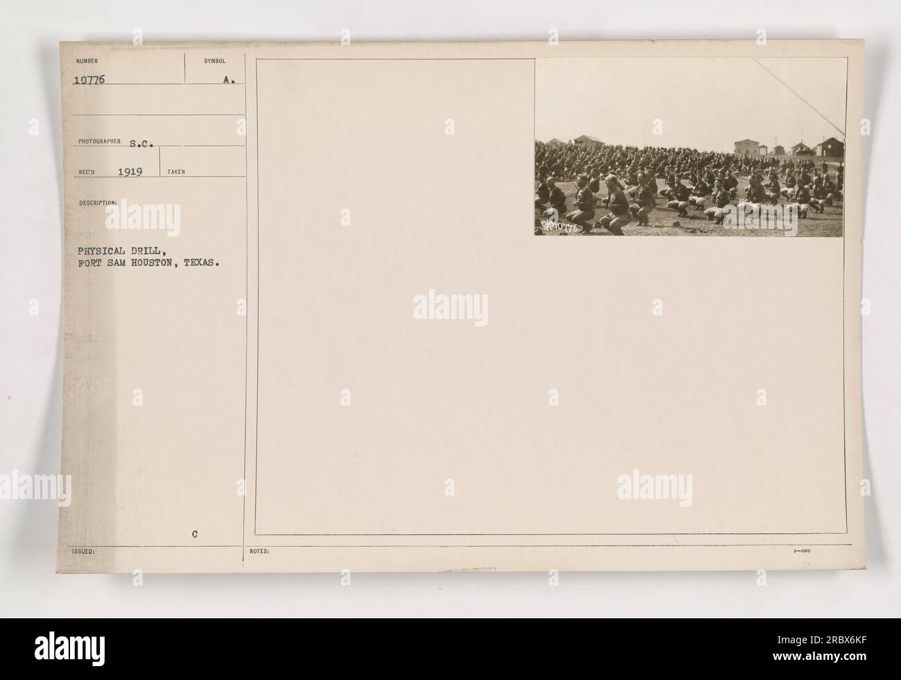 "Soldiers participating in a physical drill at Fort Sam Houston in Texas during World War One ...