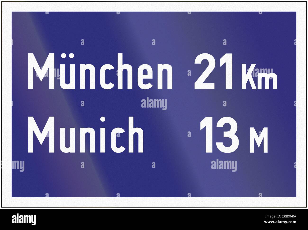 Old design (1945) of a highway distance sign in Germany with German ...