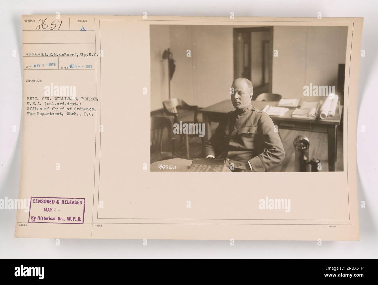 Brig. Gen. William S. Peirce of the U.S. Army is shown in this image ...