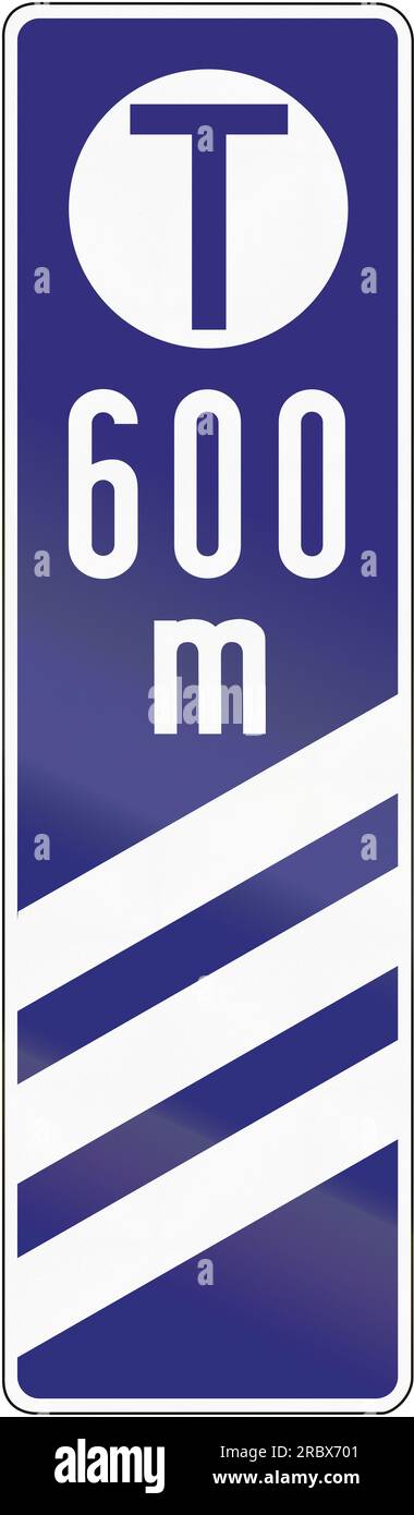 Old design (1938) of a German highway countdown marker for an exit to a ...