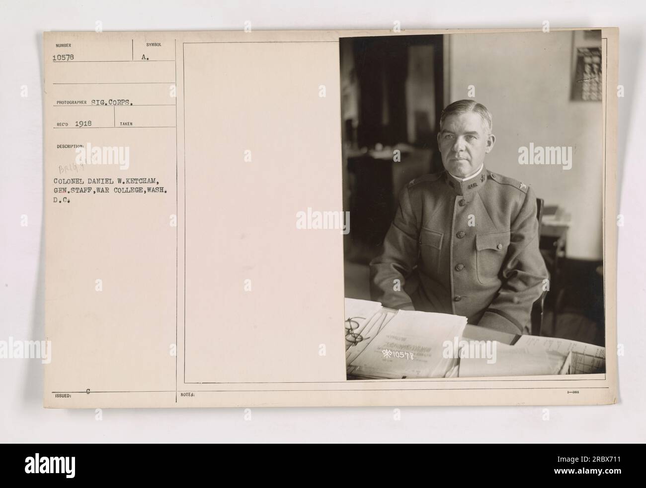Colonel Daniel W. Ketcham, a member of the General Staff at the ...
