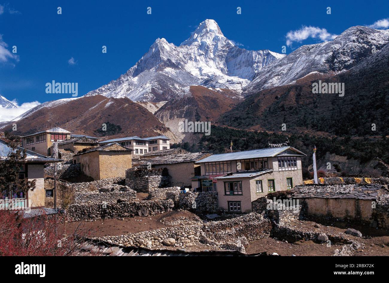 Mt. Ama Dablam with Pangboche village, Nepal Stock Photo - Alamy