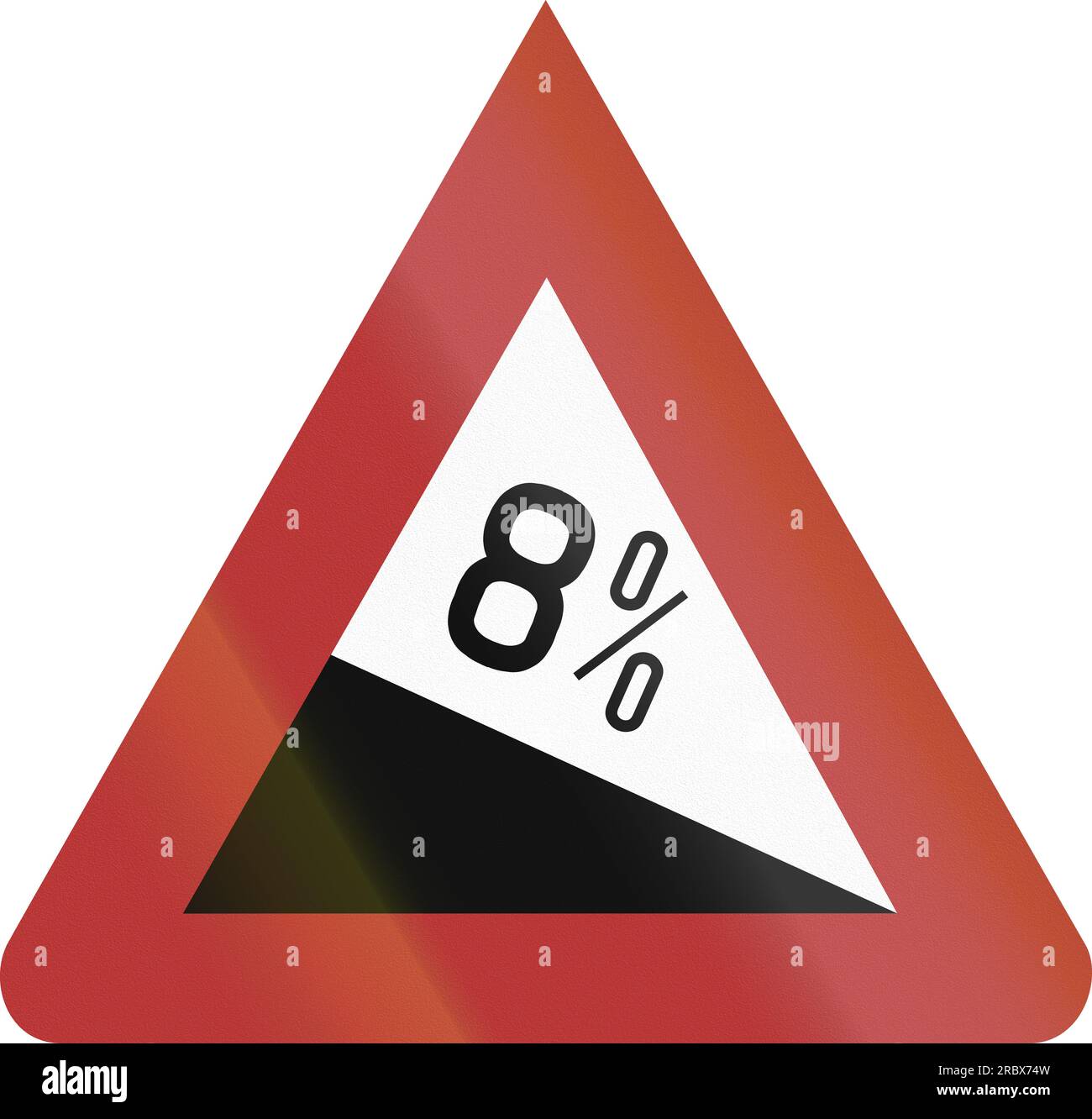 Old design (1956) of a German warning sign about decline Stock Photo ...