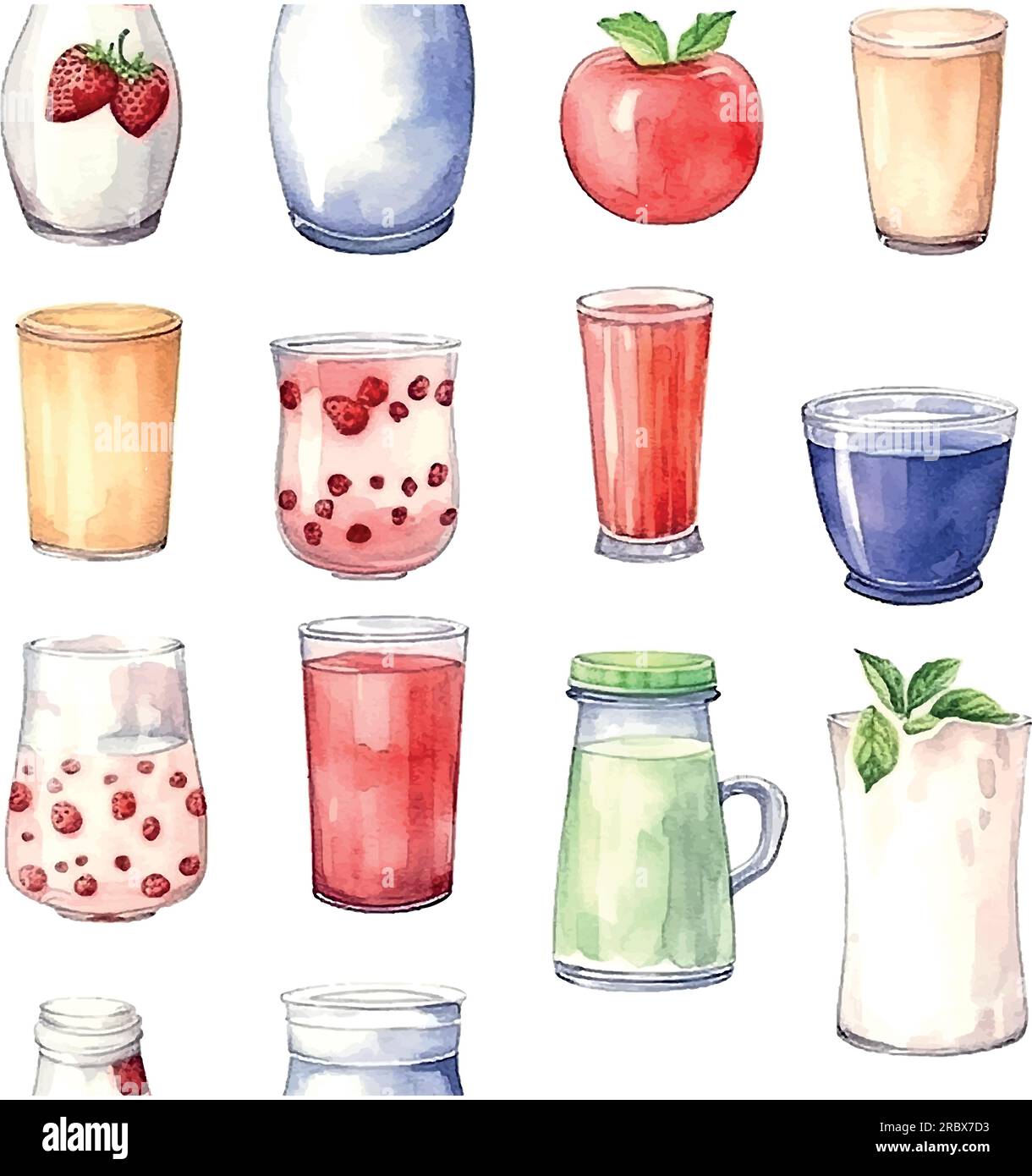 Milk pattern watercolor, great design for any purposes. Cheese Organic ...