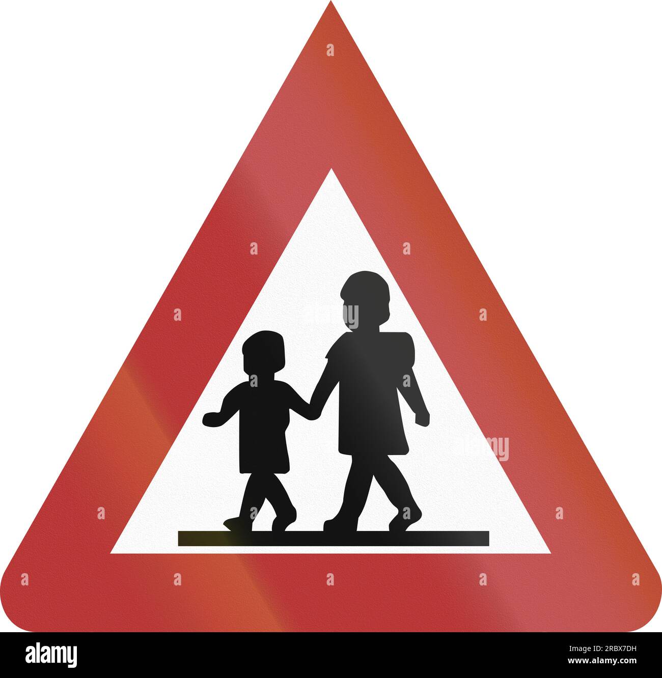 Old design (1956) of a German warning sign about children on the road ...
