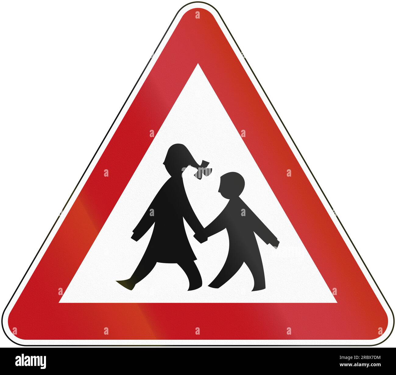 Old design (1970) of a German warning sign about children on the road ...