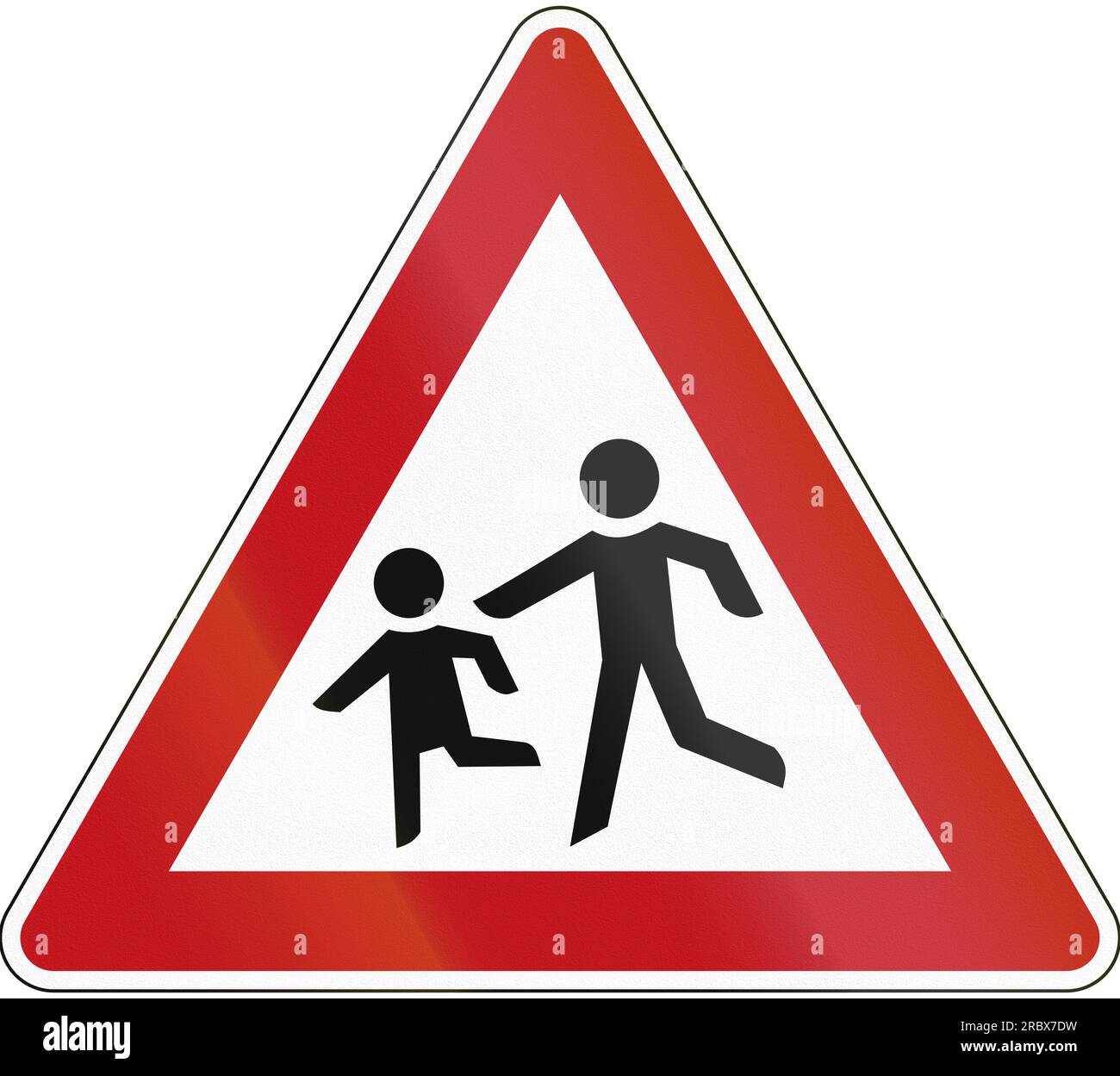 German warning sign about children on the road Stock Photo - Alamy