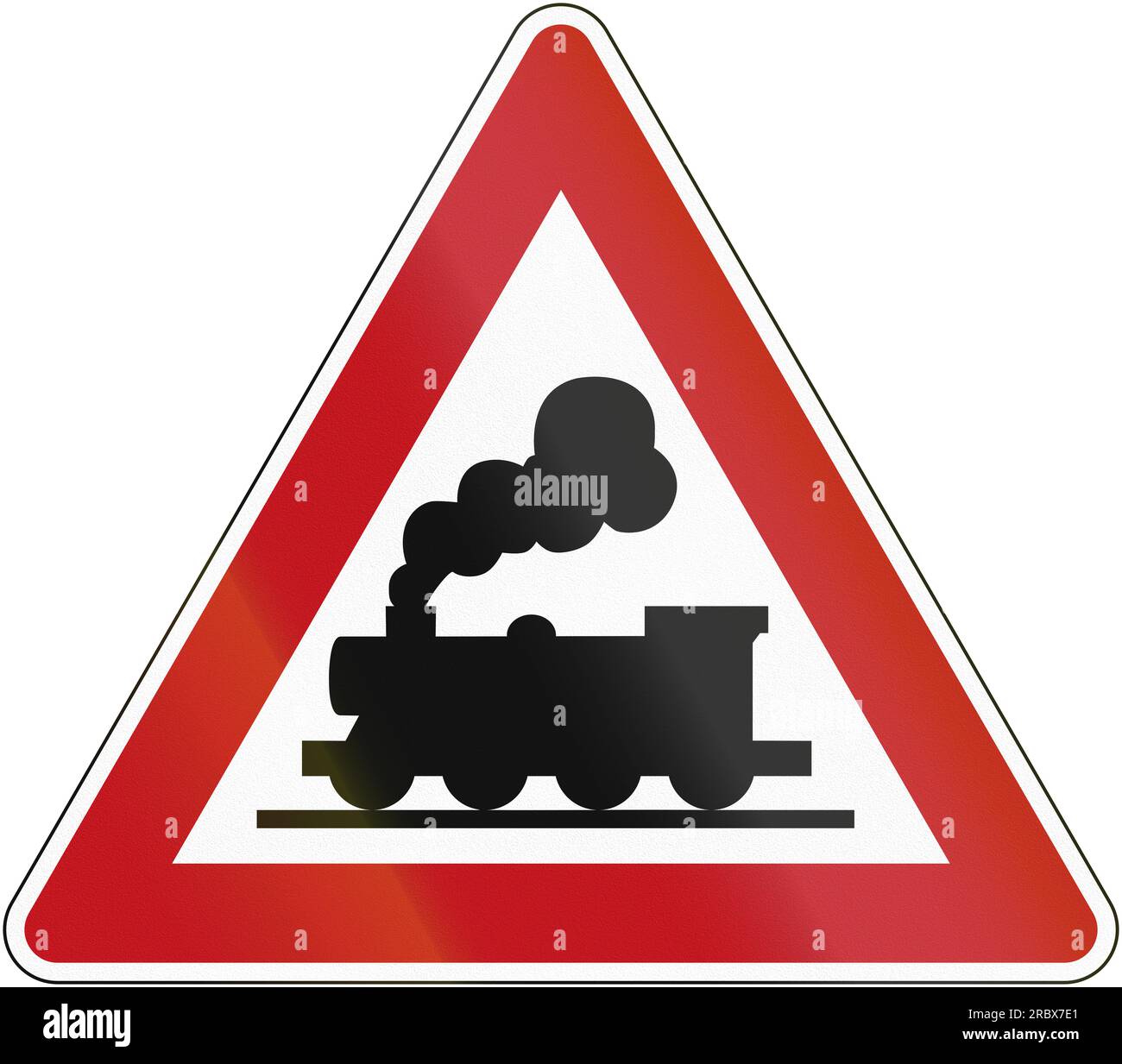 Old design (1970) of a German sign indicating an unmanned railway ...