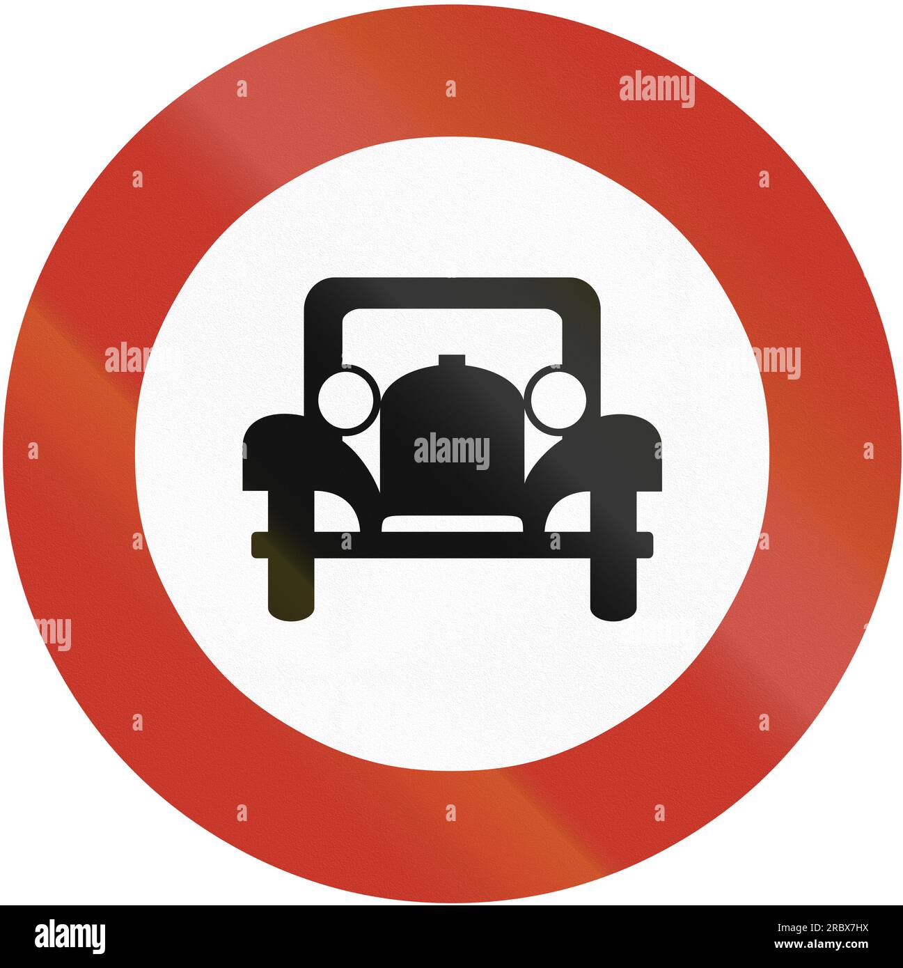 Old design (1937) of German sign prohibiting thoroughfare for all motor ...