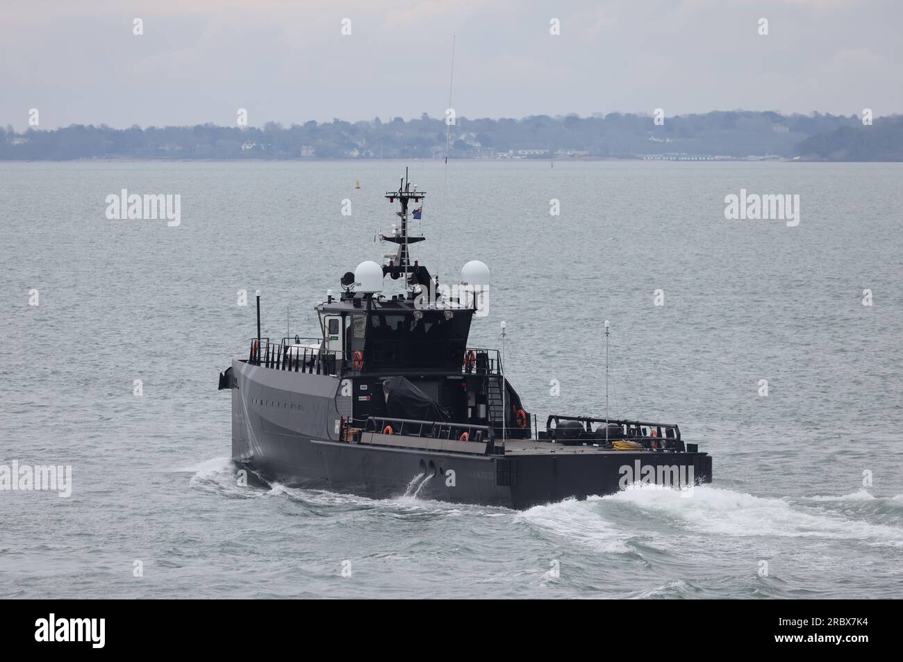 The Royal Navy experimental vessel XV PATRICK BLACKETT (X01) heading ...