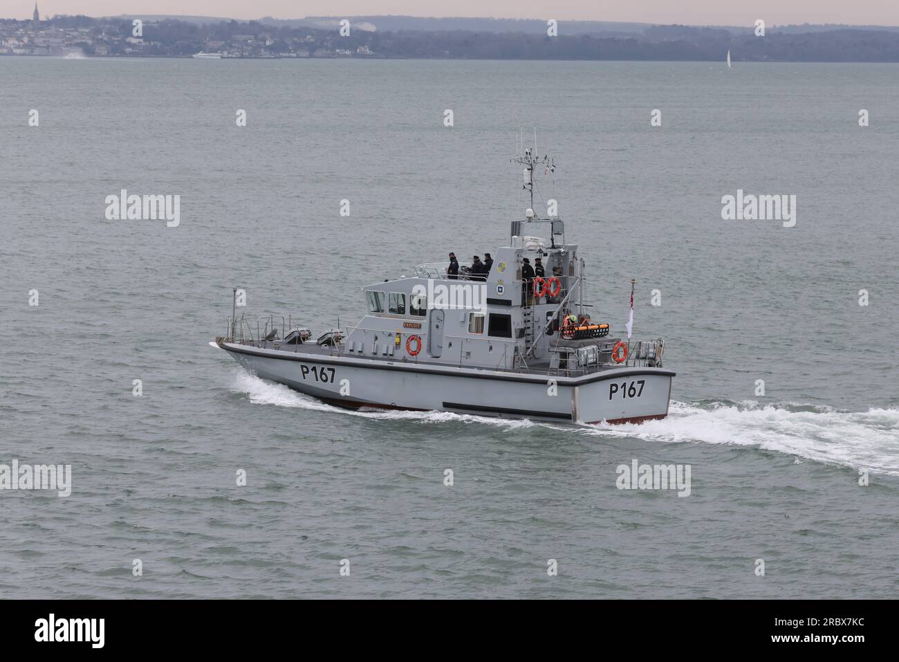 The Royal Navy Fast Training Boat HMS EXPLOIT (P167) leaves harbour ...