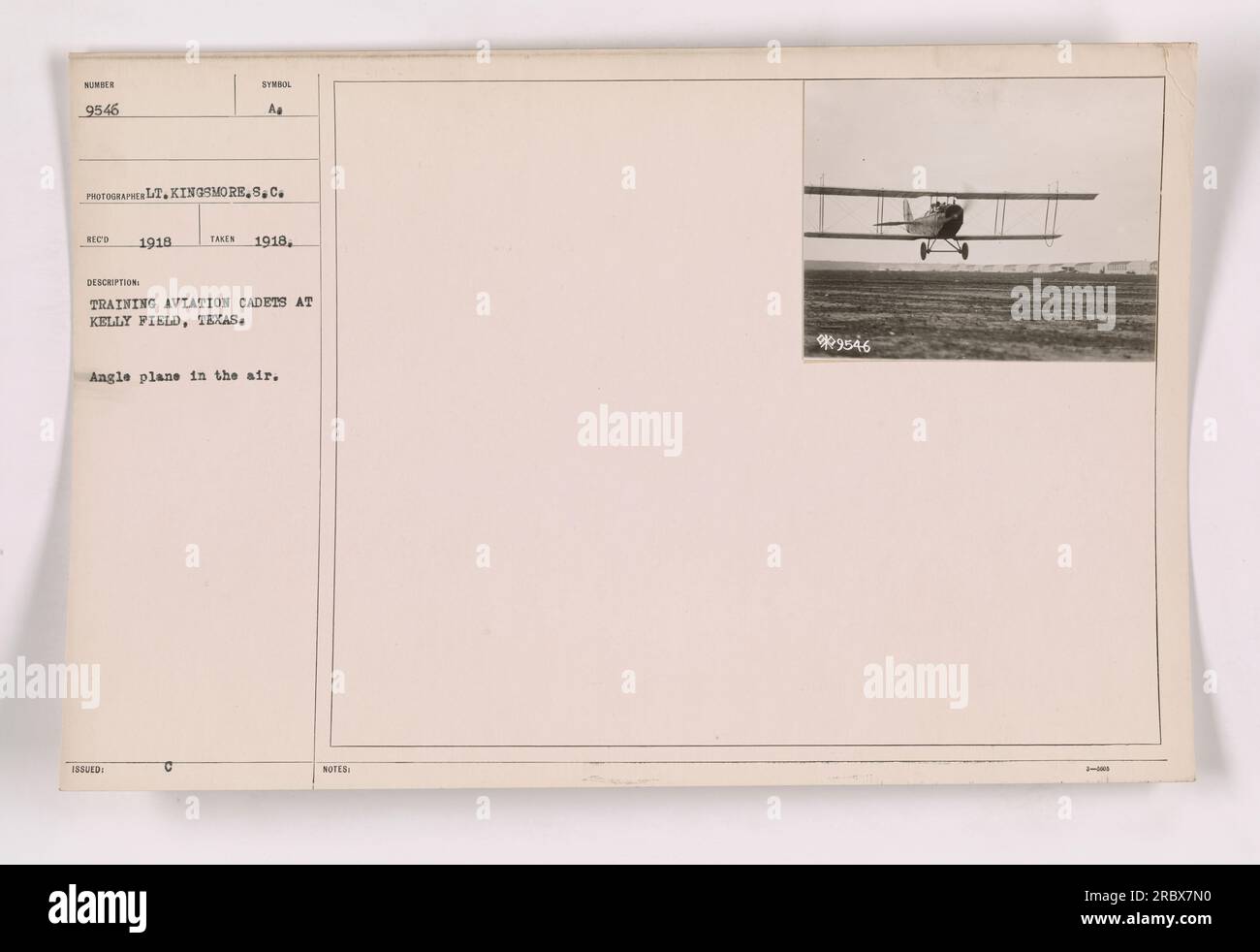 An aviation cadet training session at Kelly Field, Texas in 1918. The ...