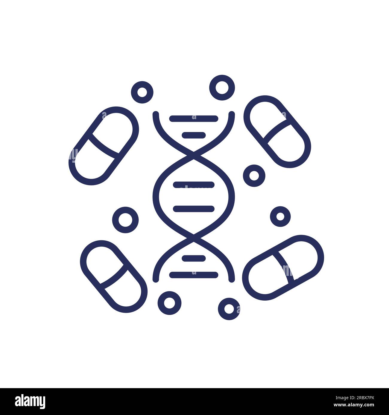 pills and dna line icon Stock Vector Image & Art - Alamy