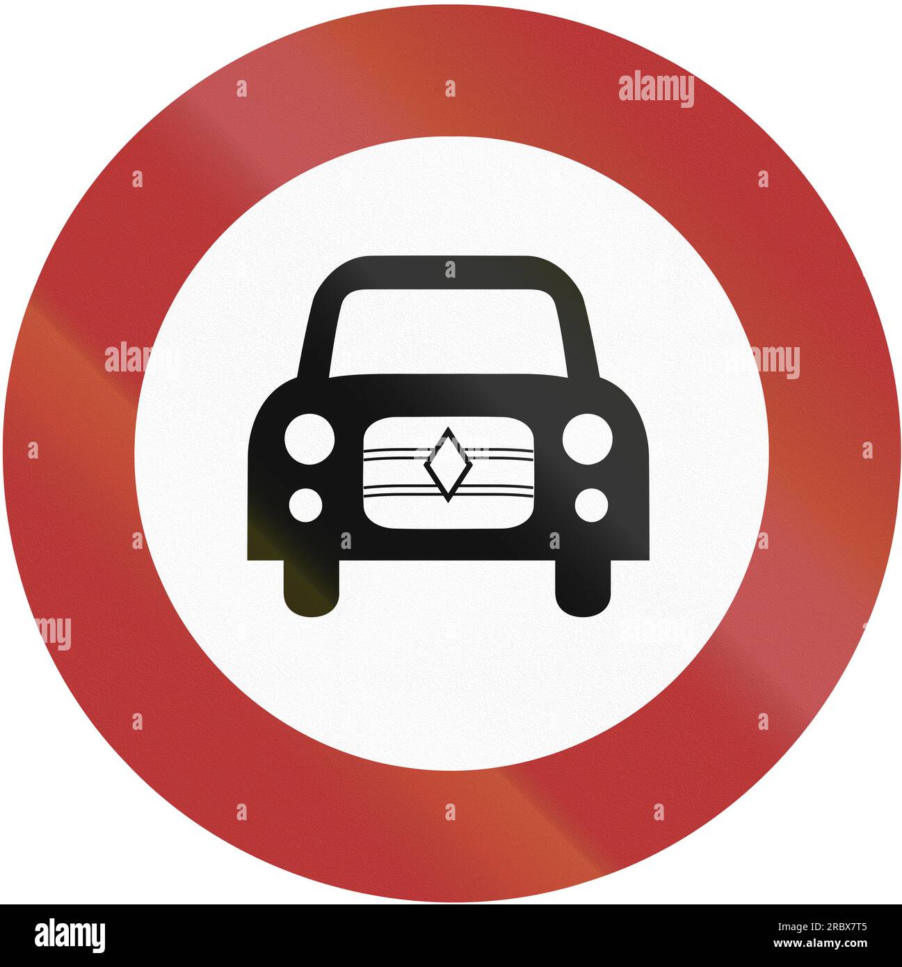 Old design (1956) of German sign prohibiting thoroughfare for all motor ...