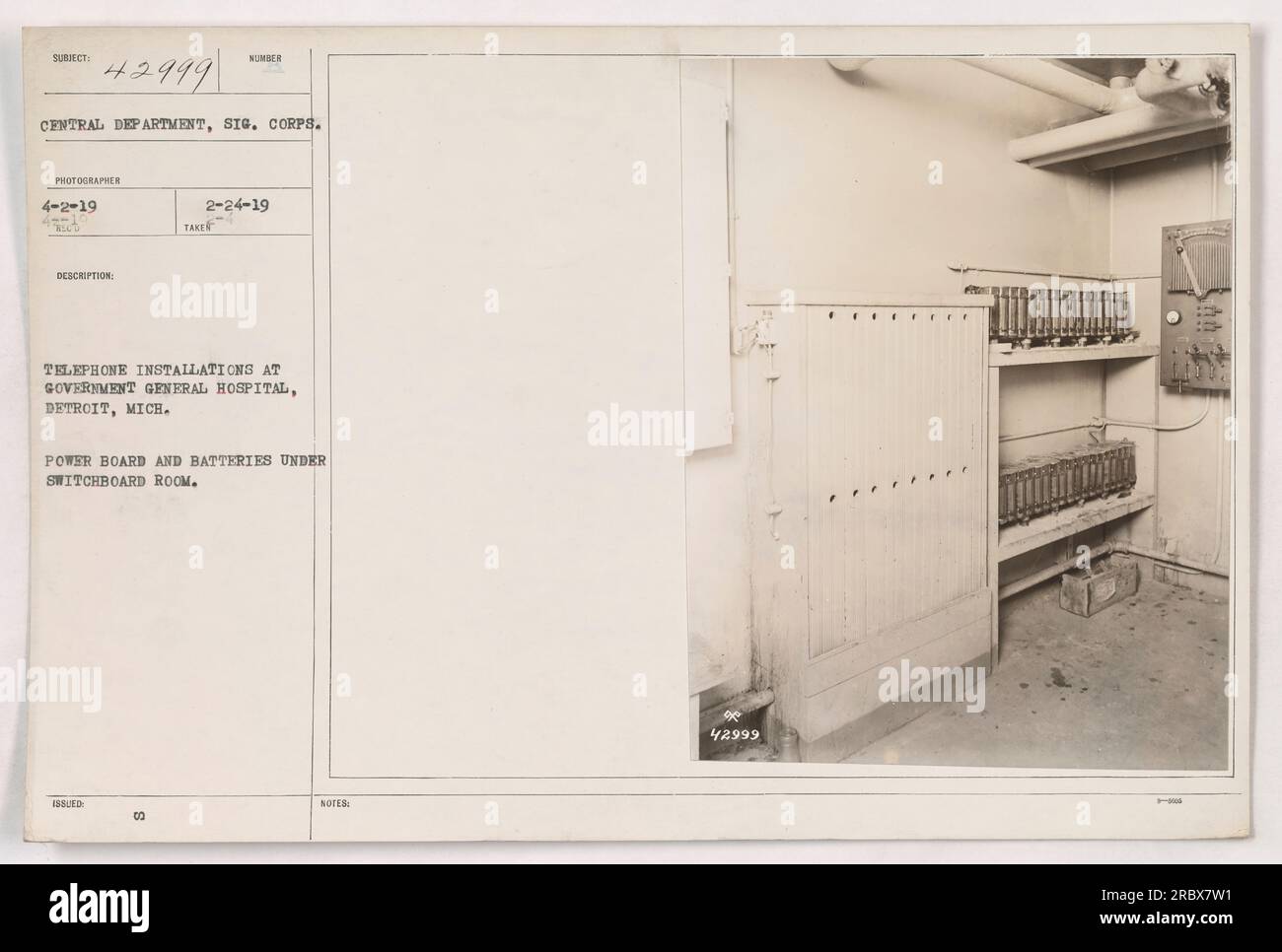 Photograph of power board and batteries located under the switchboard ...