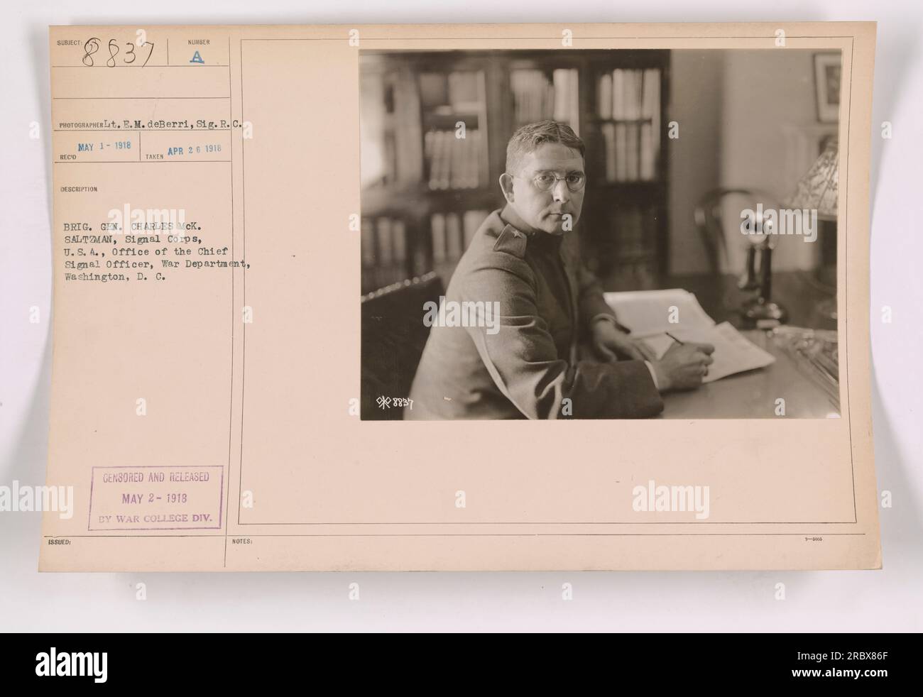 Brigadier General Charles McK Saltzman, Signal Corps, USA. This ...