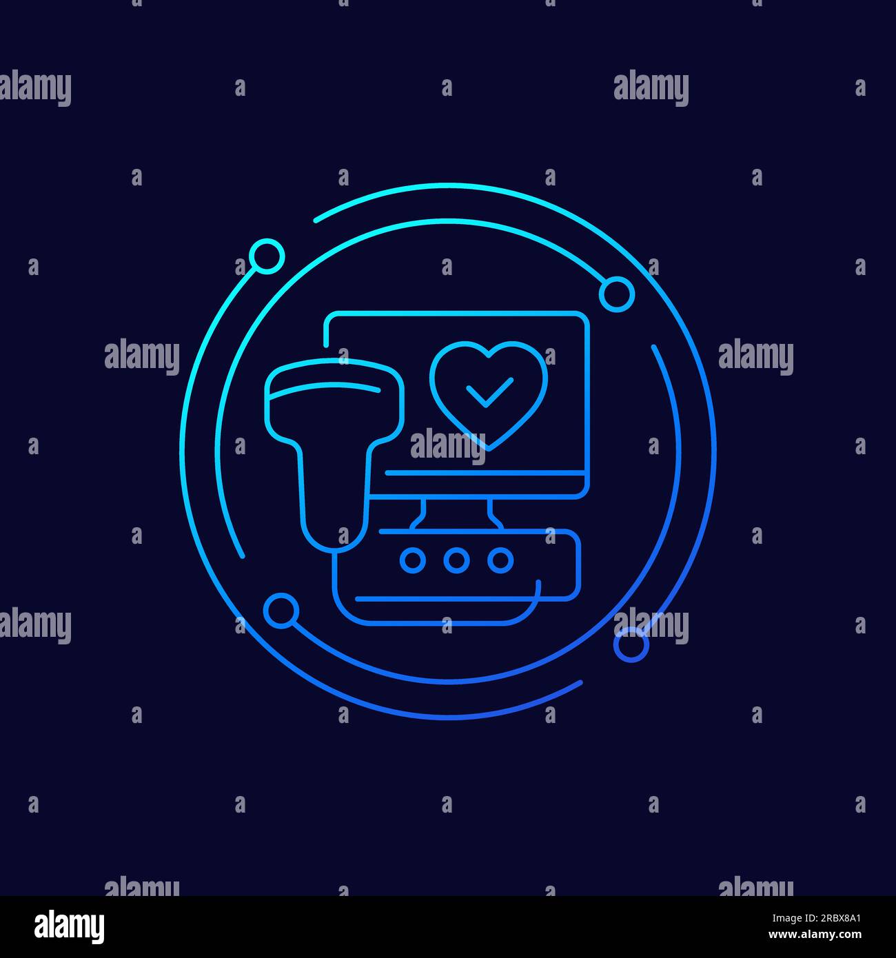 cardiac ultrasound scanner, echocardiogram icon Stock Vector Image ...