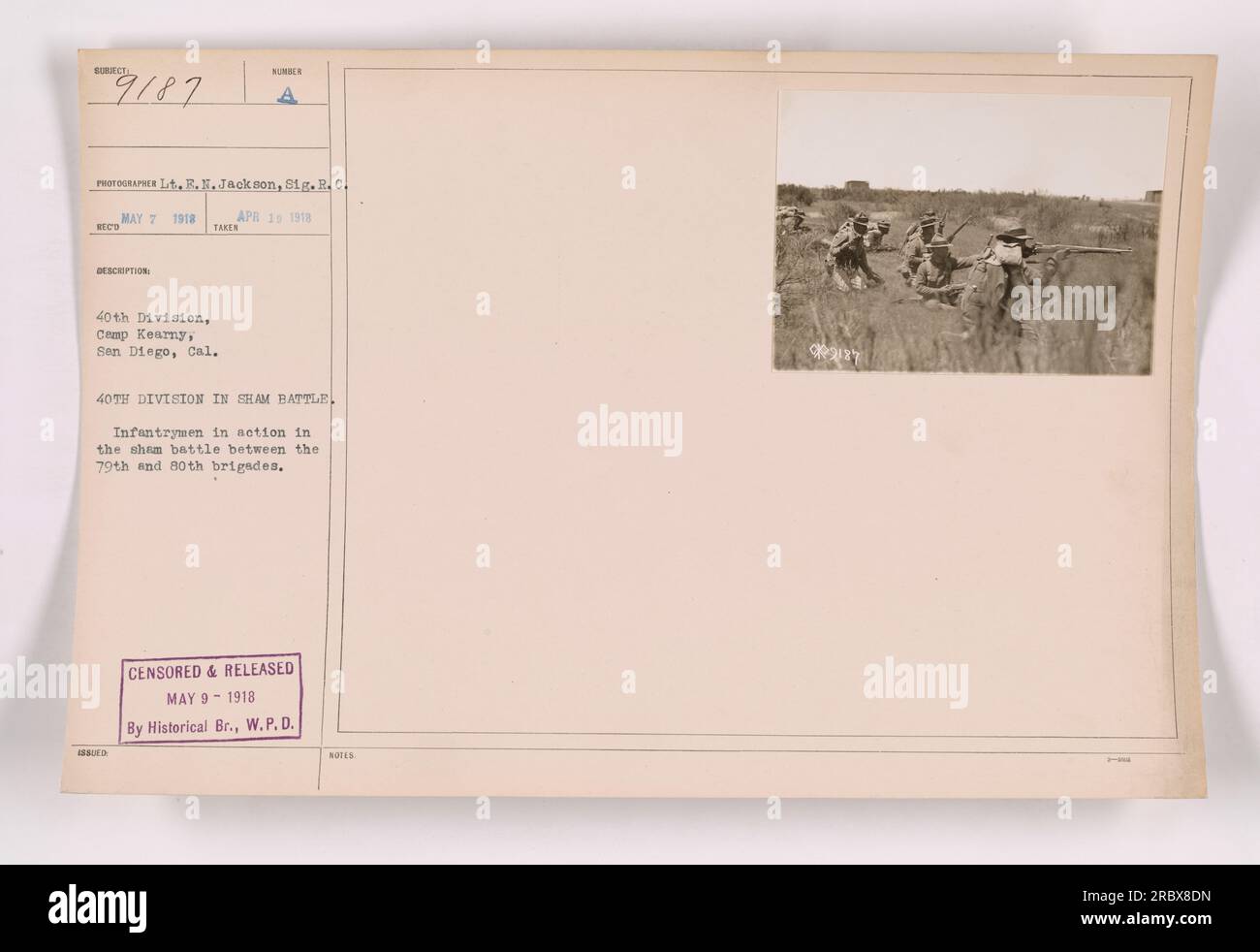 Infantrymen of the 40th Division engaged in a sham battle between the ...