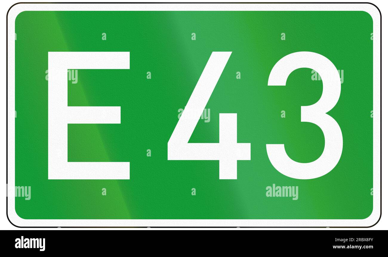 European road number sign for E43 Stock Photo - Alamy