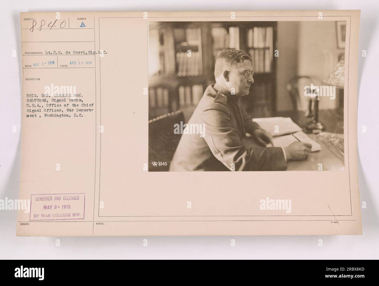Brigadier General Charles McK Saltzman of the Signal Corps, USA, is ...