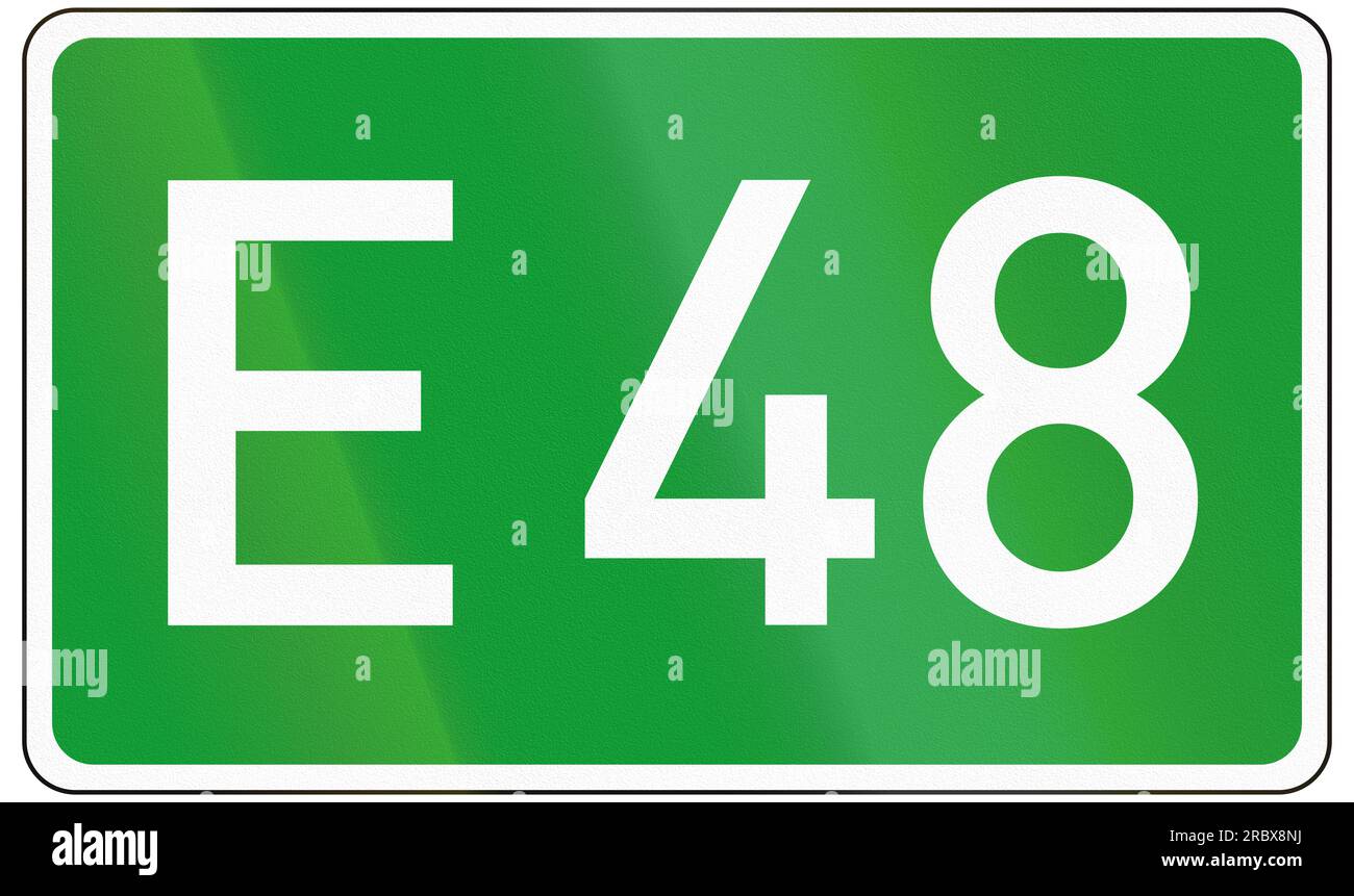 European road number sign for E48 Stock Photo - Alamy